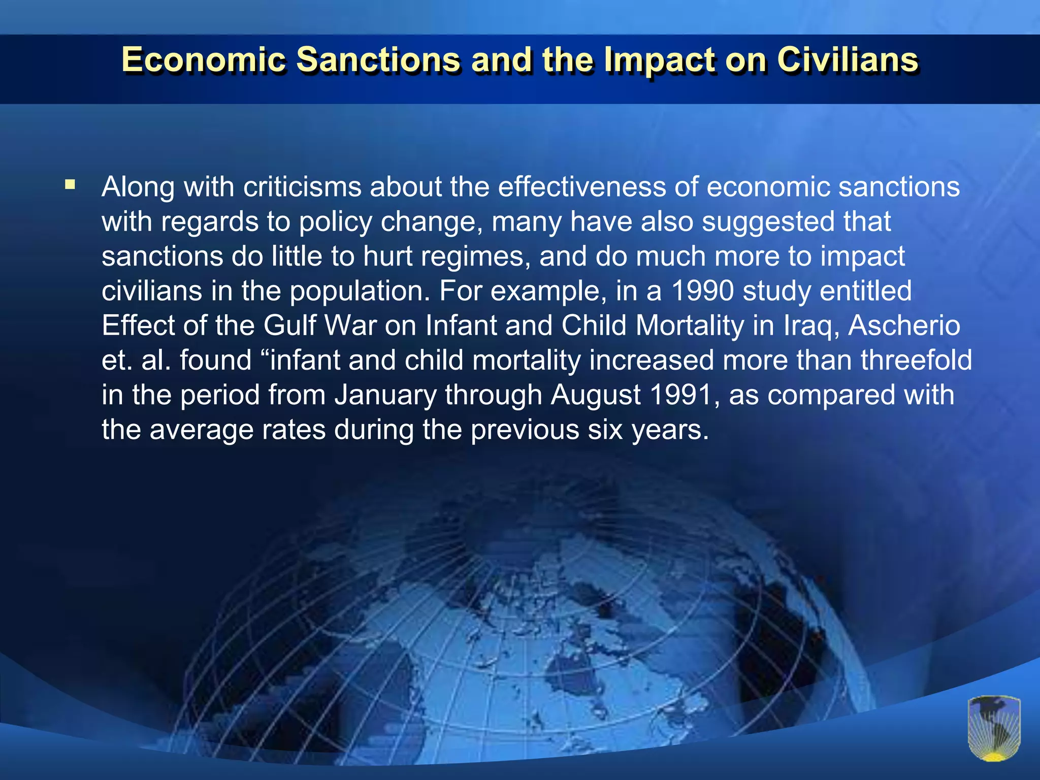 Economic Sanctions in International Relations | PPTX