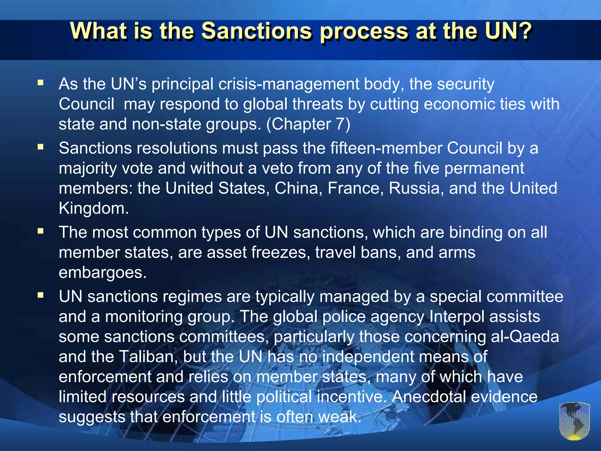 Economic Sanctions in International Relations | PPTX