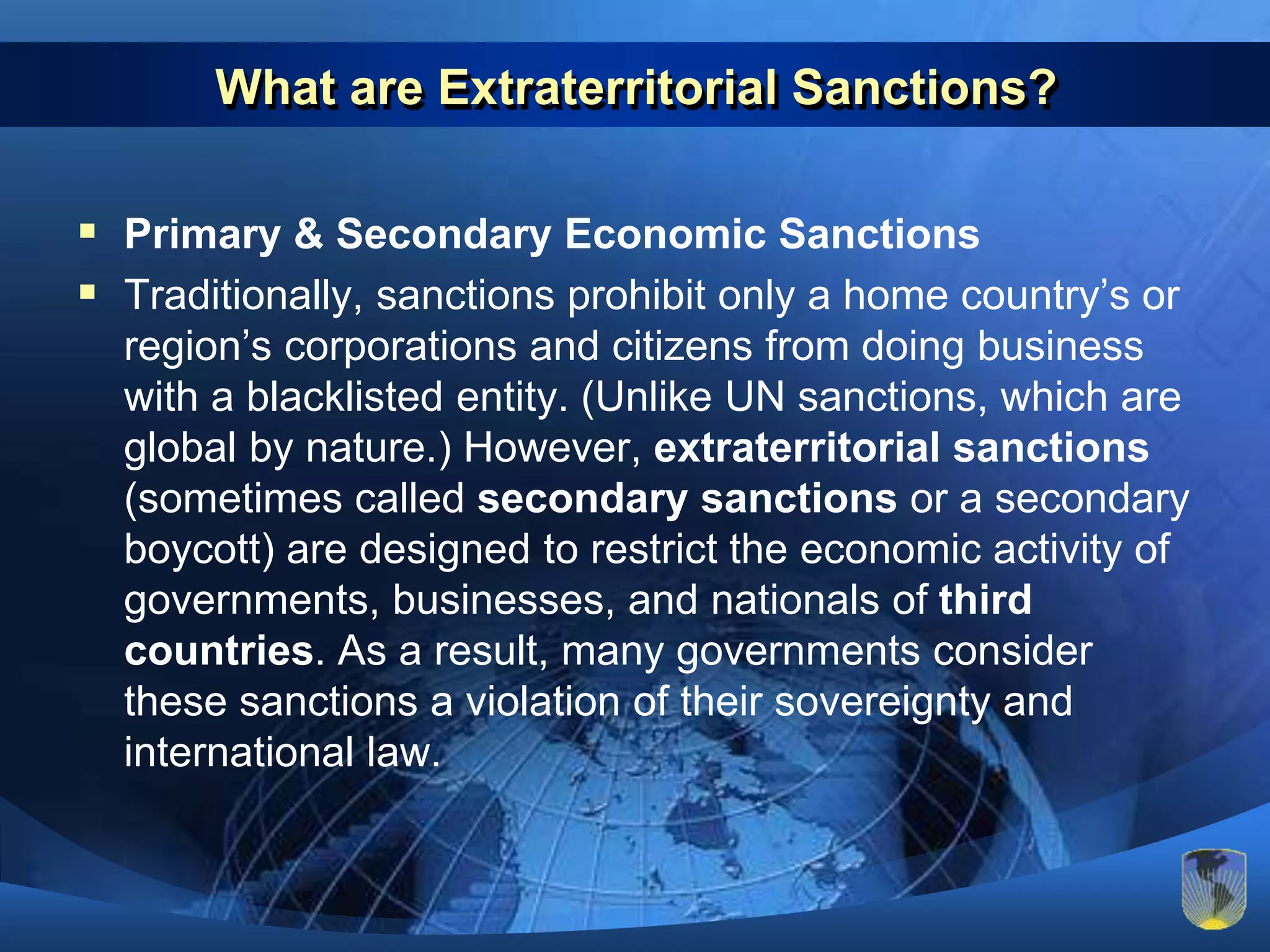 Economic Sanctions in International Relations | PPTX
