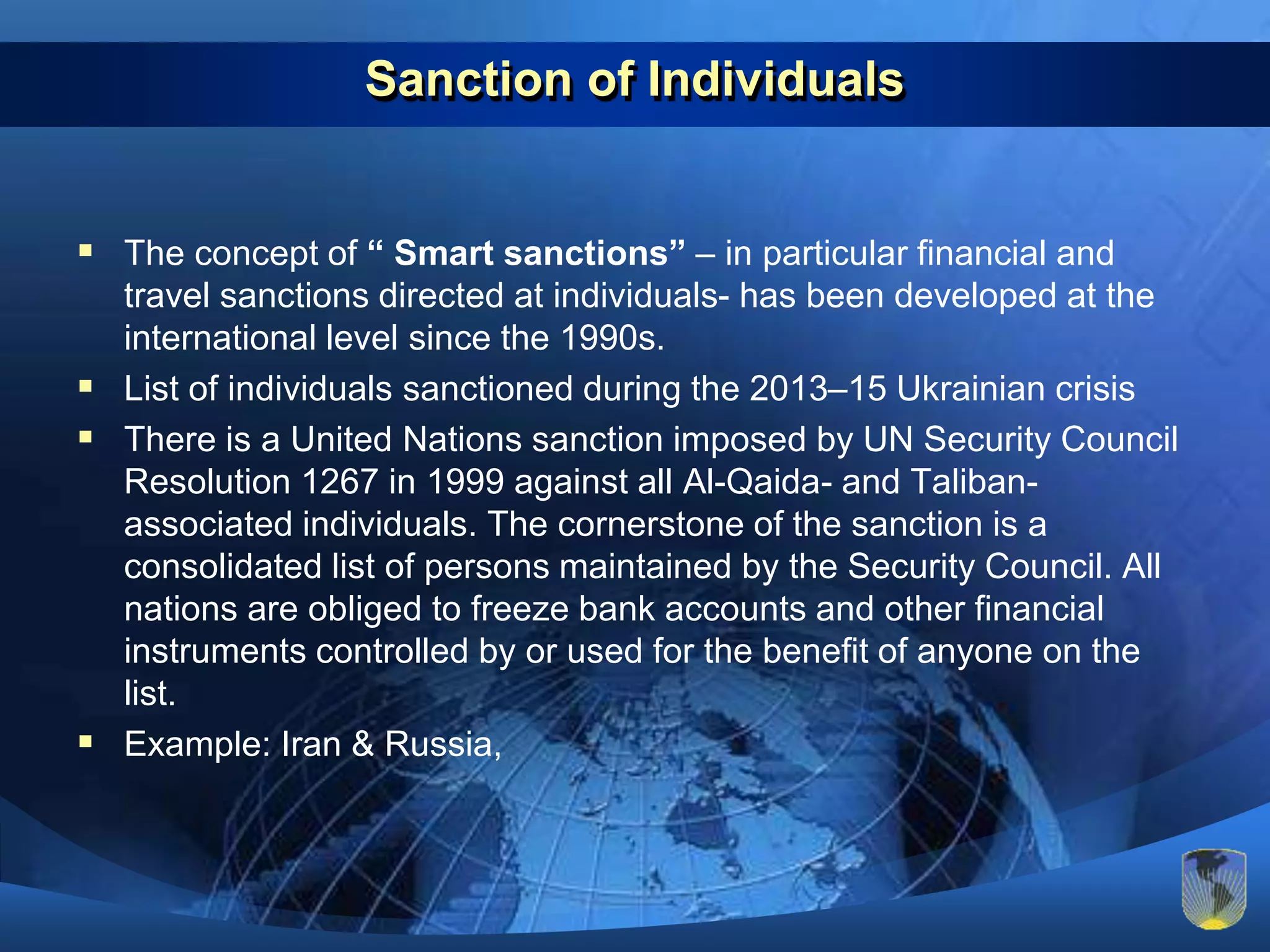 Economic Sanctions in International Relations | PPTX