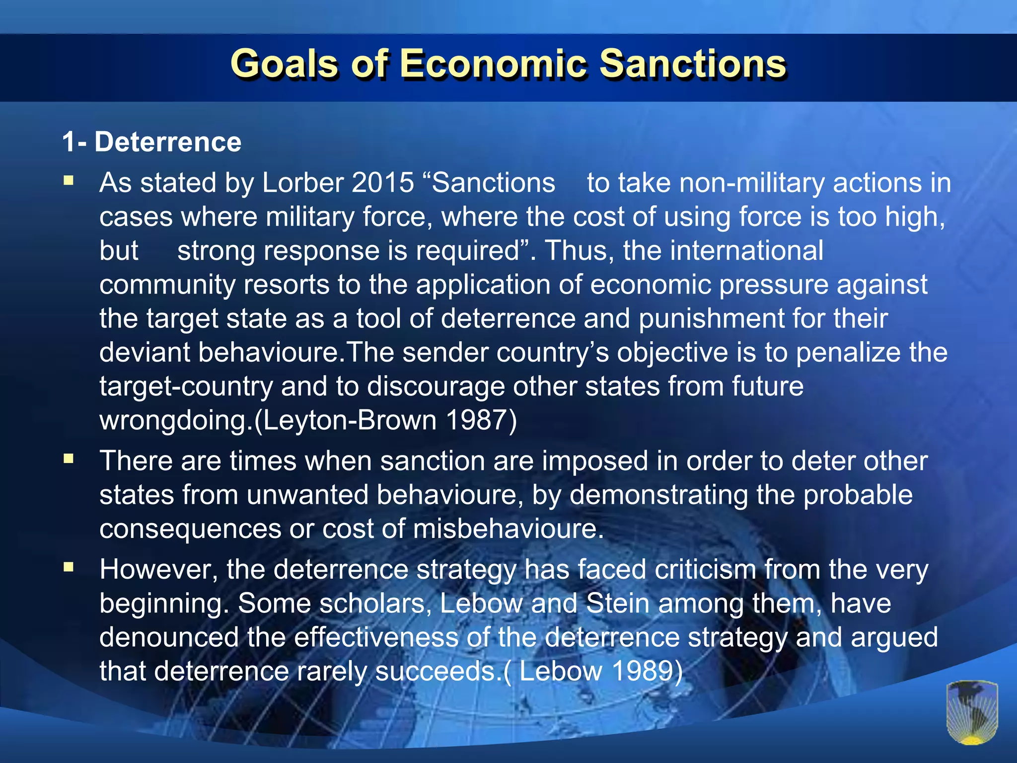 Economic Sanctions in International Relations | PPTX