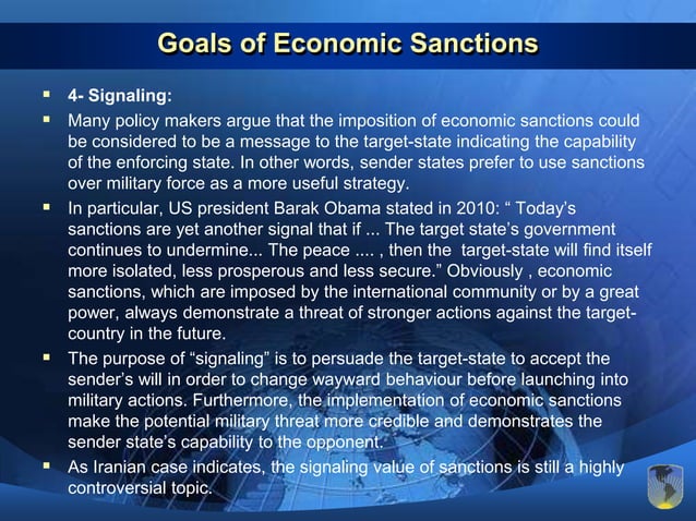 Economic Sanctions in International Relations | PPTX