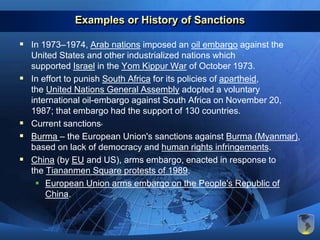 Economic Sanctions in International Relations | PPTX