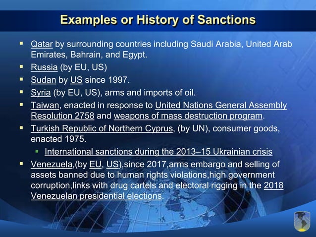 Economic Sanctions in International Relations | PPTX