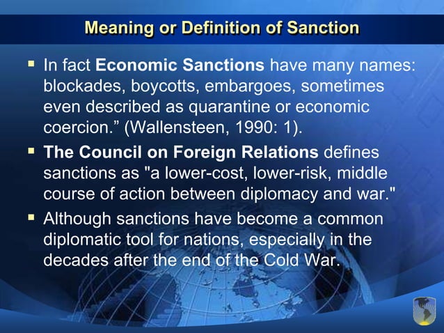 Economic Sanctions in International Relations | PPTX