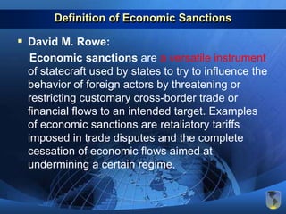 Economic Sanctions in International Relations | PPTX
