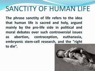 Sanctity of Human Life | PPTX