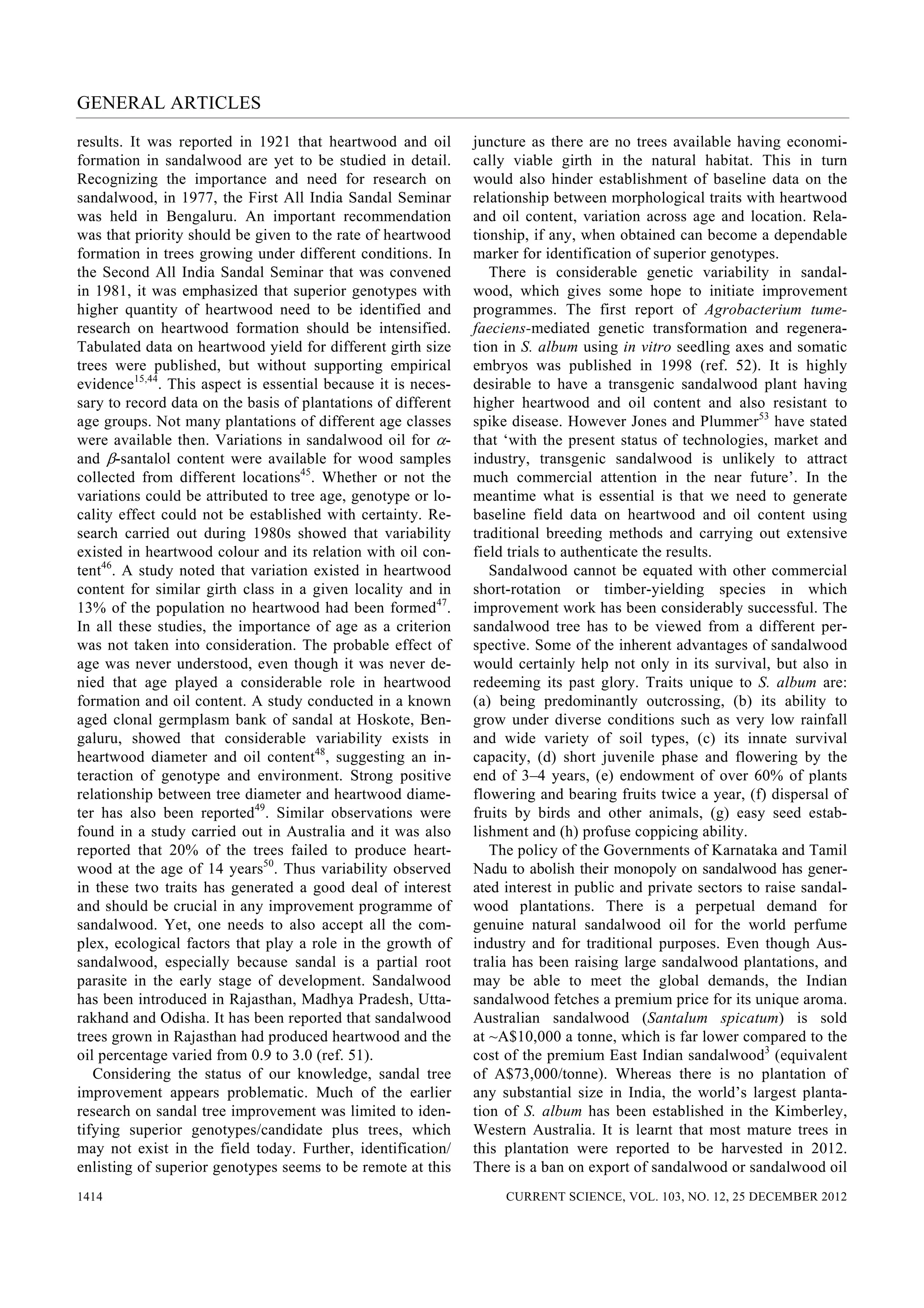 Sandalwood, current scenario and its processing | PDF