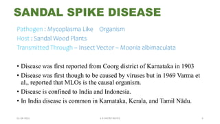 SANDAL SPIKE MYCOPLASMAL DISEASE K R ppt | PPTX