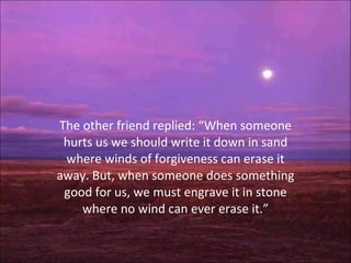 Learn how to write your hurts in the sand... | PPT