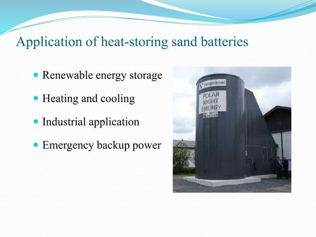 SAND BATTERY.pptx | Power and Energy Industry | Industries