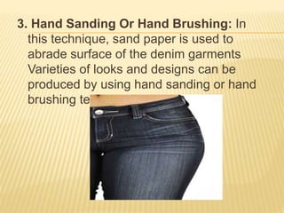 Sand blasting washing process for denim garments | PPTX