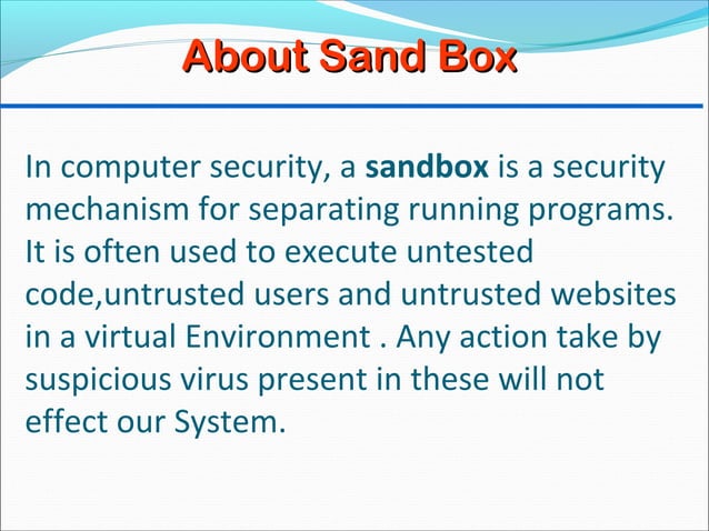 Sandbox Technology in AntiVirus | PPT