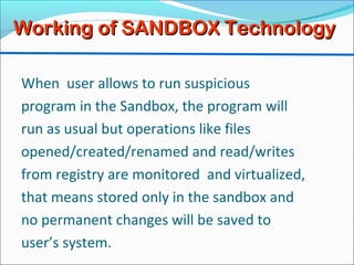 Sandbox Technology in AntiVirus | PPT