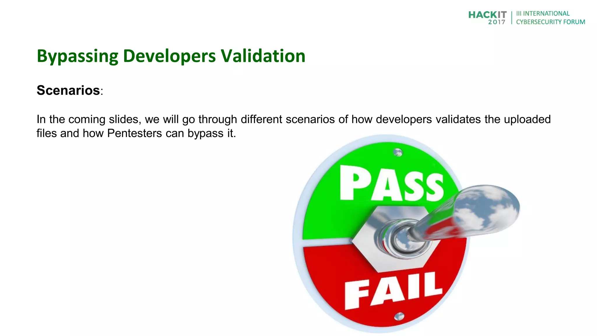 "15 Technique to Exploit File Upload Pages", Ebrahim Hegazy | PPT