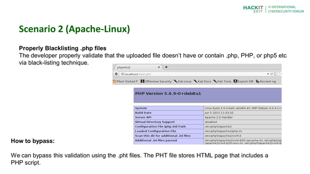 "15 Technique to Exploit File Upload Pages", Ebrahim Hegazy | PPT