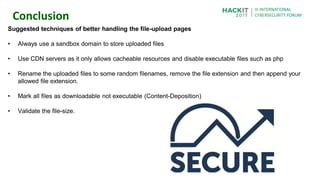 "15 Technique to Exploit File Upload Pages", Ebrahim Hegazy | PDF