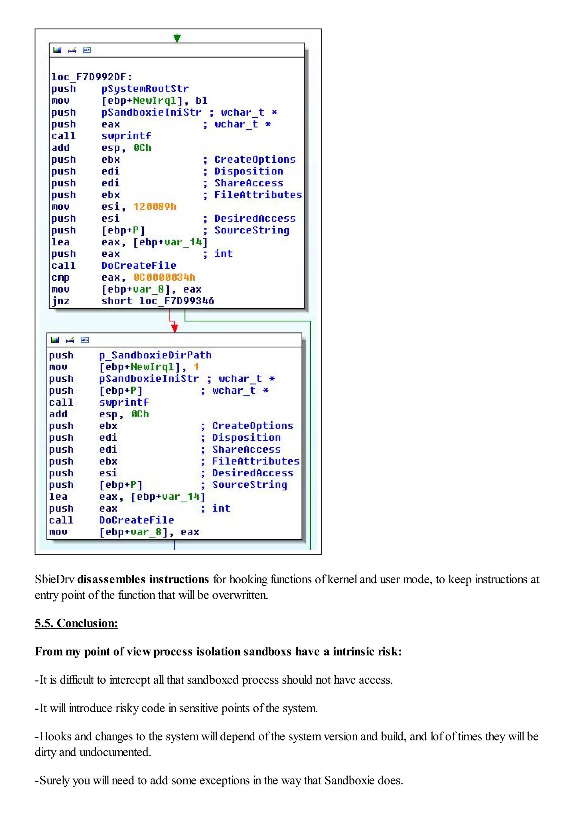 Sandboxie process isolation with kernel hooks | PDF