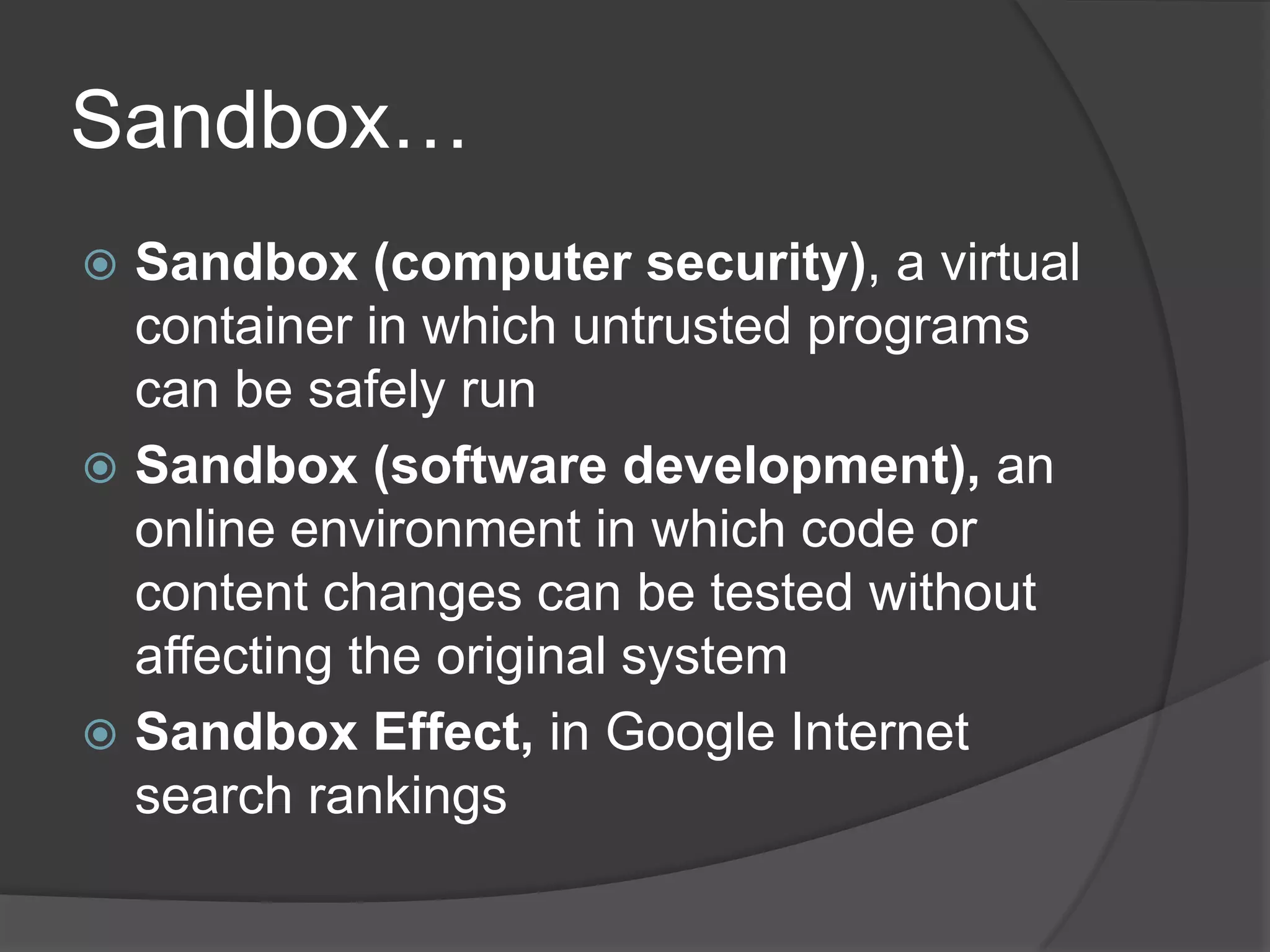 Sandbox – Online, Offline | PPT