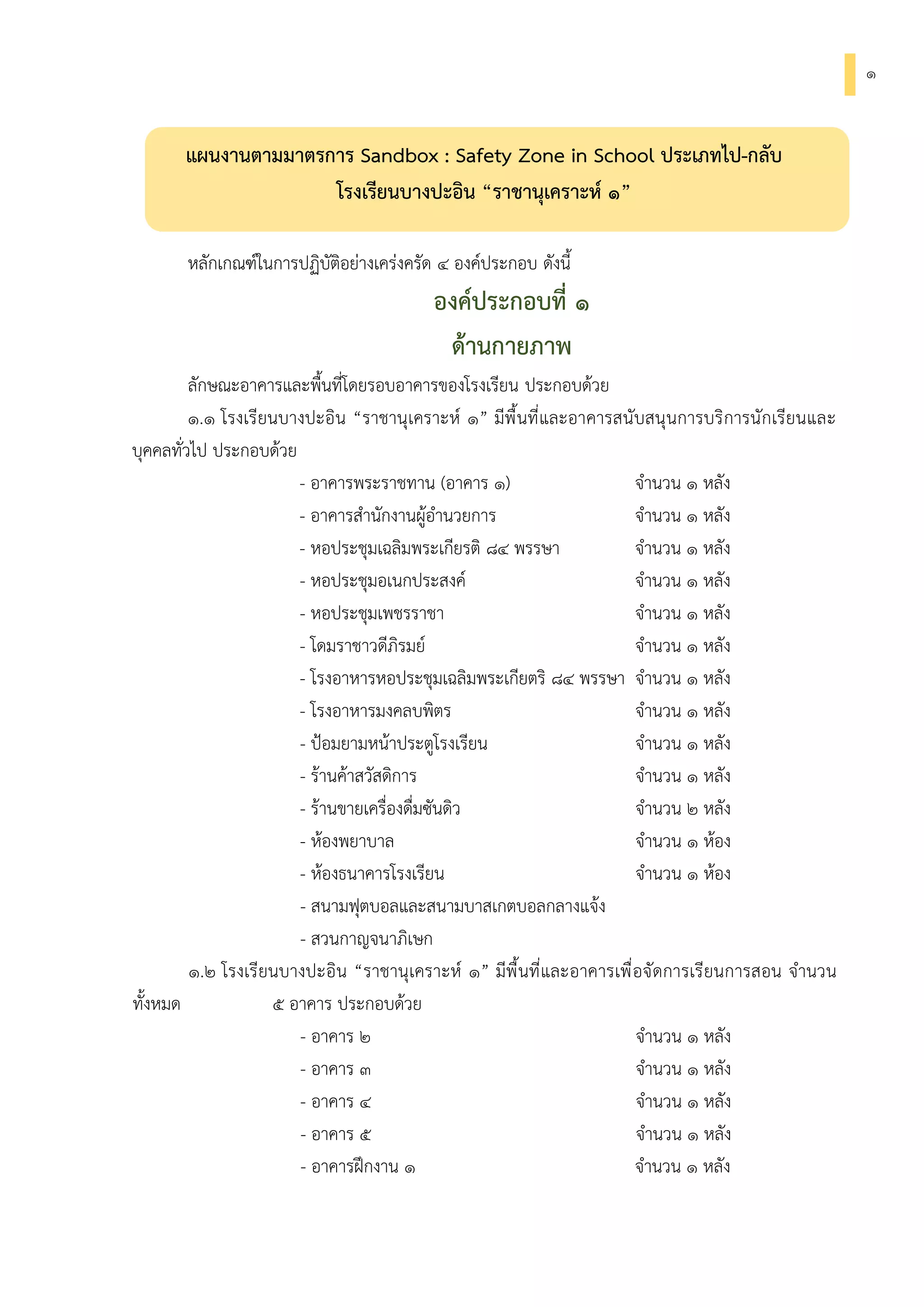 คู่มือปฏิบัติการ Sandbox safety zone in school | PDF