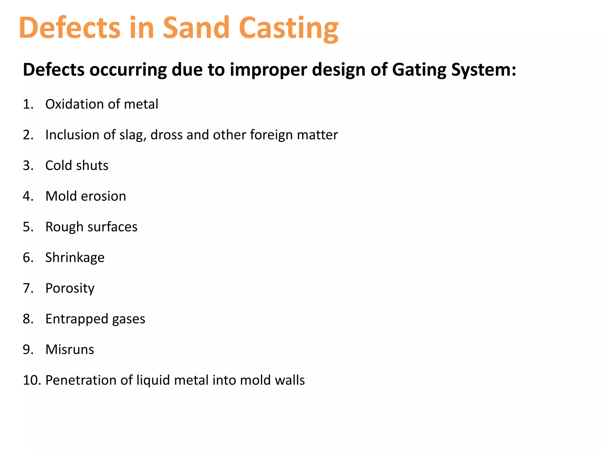 Sand casting of metals - Gating system for sand casting mould | PDF