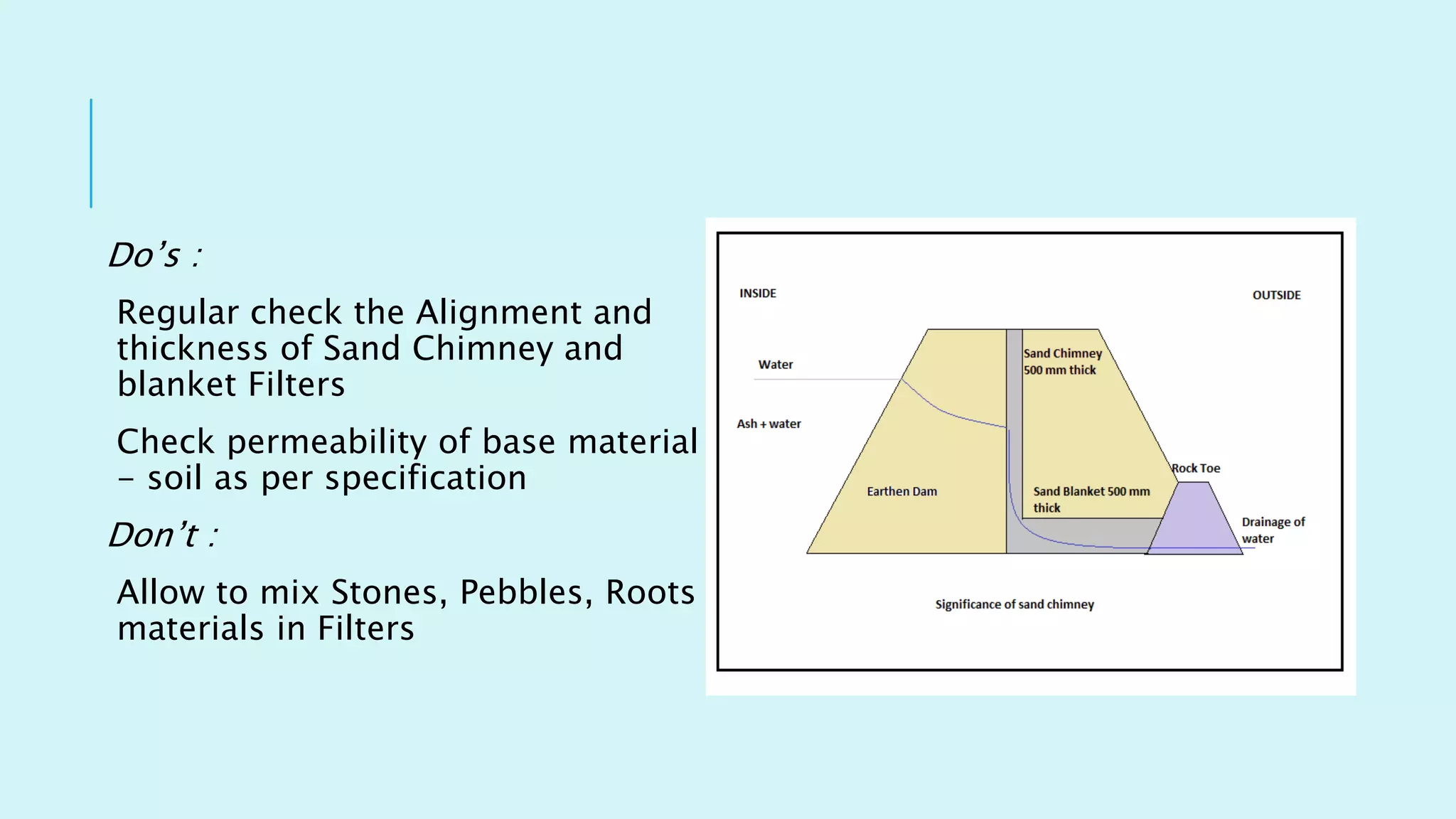 Sand chimney and sand blanket in Earthen Dam construction | PPTX