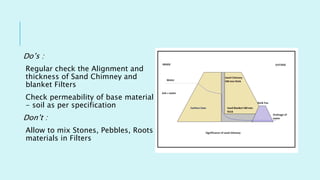 Sand chimney and sand blanket in Earthen Dam construction | PPTX