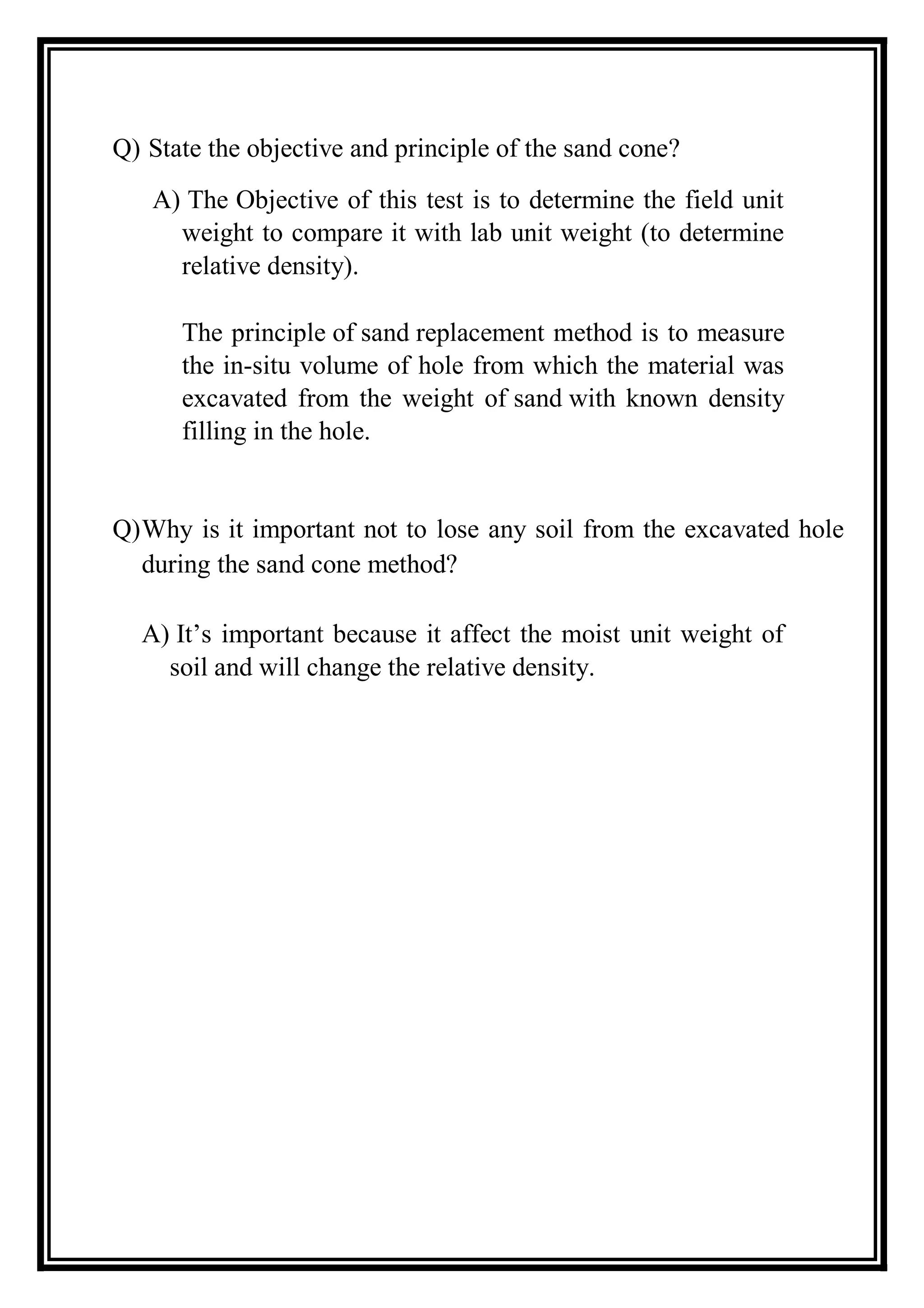 Determination of Field Density Using Sand Cone Method | Jameel Academy ...