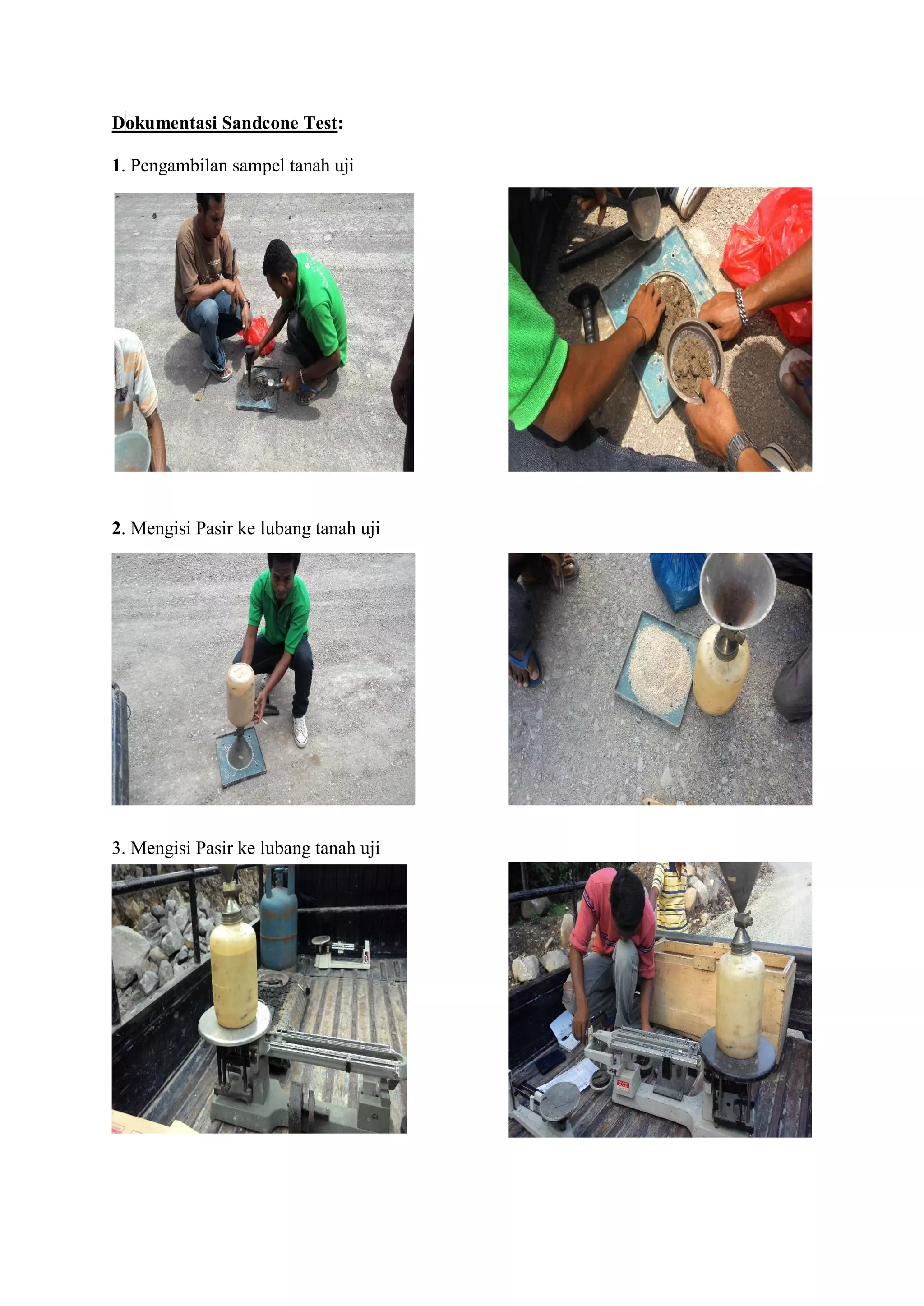 Sand cone test (Tes Kepadatan Tanah di Lapangan) | PDF