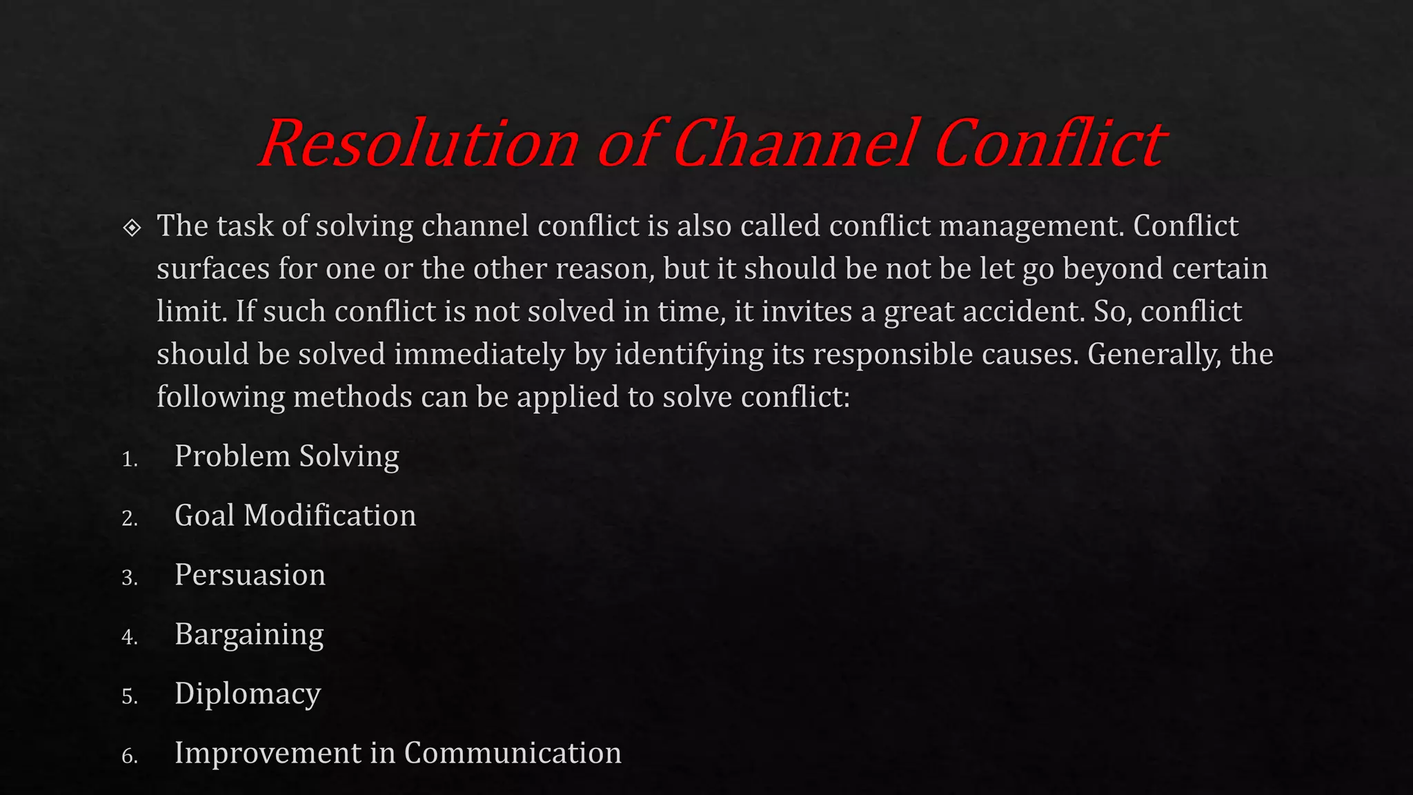 Channel dynamics and conflicts | PPT
