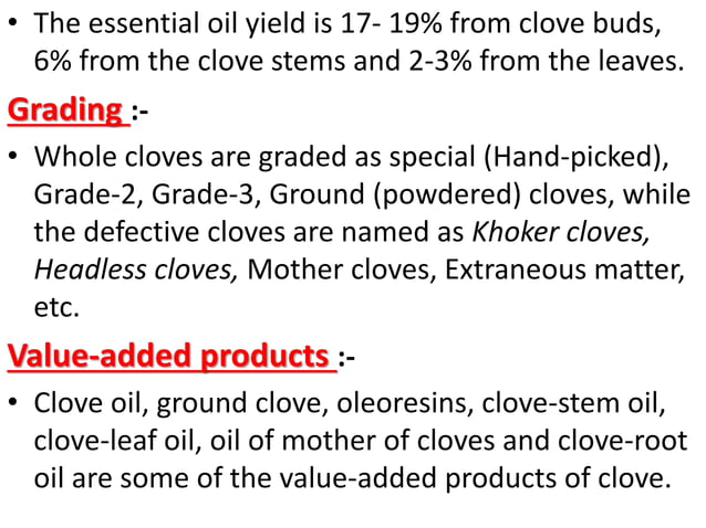 clove cultivation , clove , clove processing | PPTX | Gardening | Home & Garden