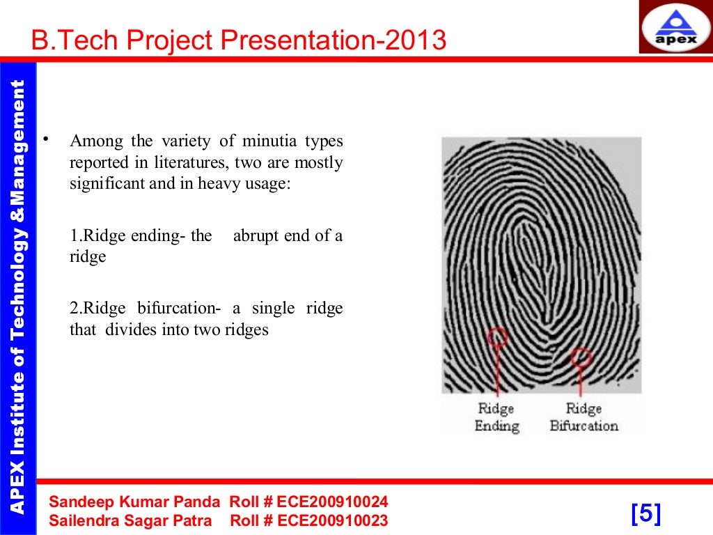 Fingerprint Recognition Technique PPT 
