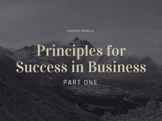 Principles for Success in Business: Part One | PPT