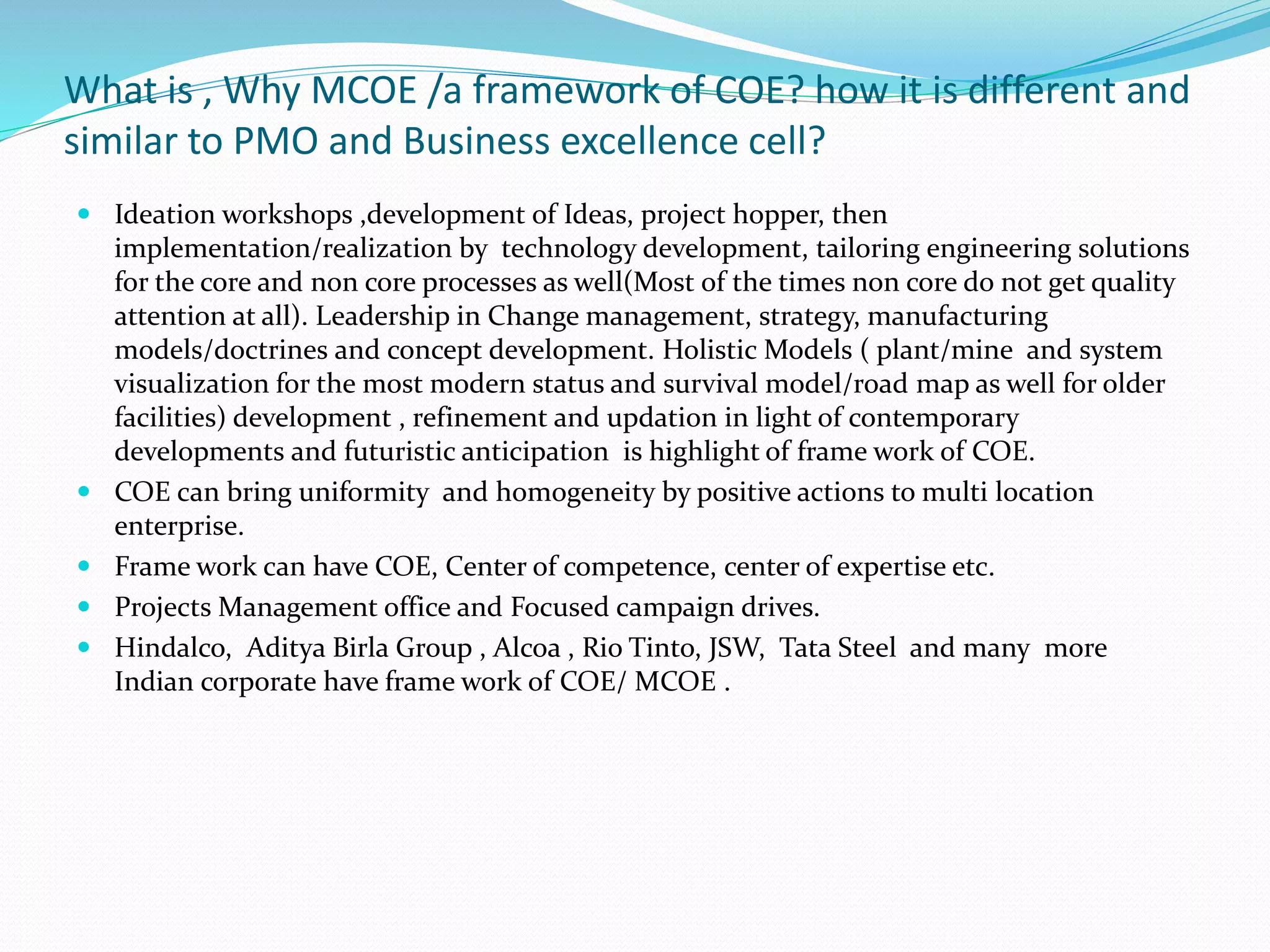 Sandeep gupta @mcoe frame work of coe | PDF
