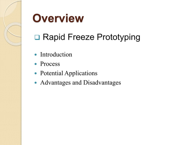 Rapid Freeze Prototyping Ppt
