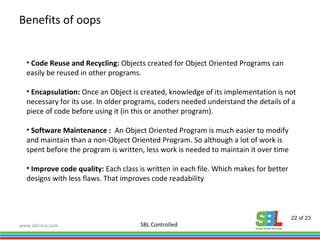 OOPs concept and implementation | PPT