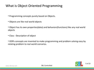 OOPs concept and implementation | PPT