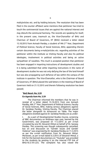 Allahabad HC quashes sacking of Magsaysay awardee Sandeep Pandey from IIT-BHU | PDF