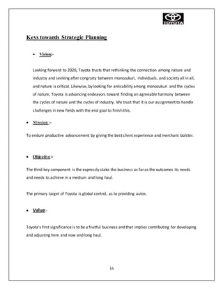 Sandeep project toyota | DOCX | Automotive Industry | Industries