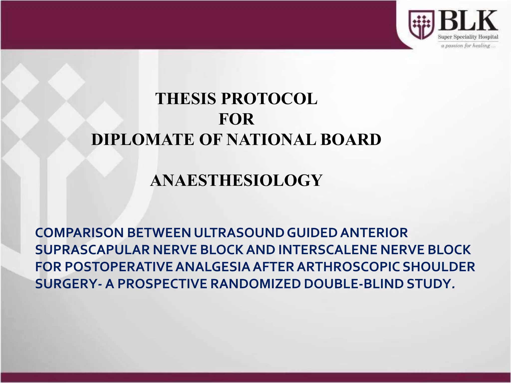Dr. Sundeep Thesis Protocol PPT | PPTX
