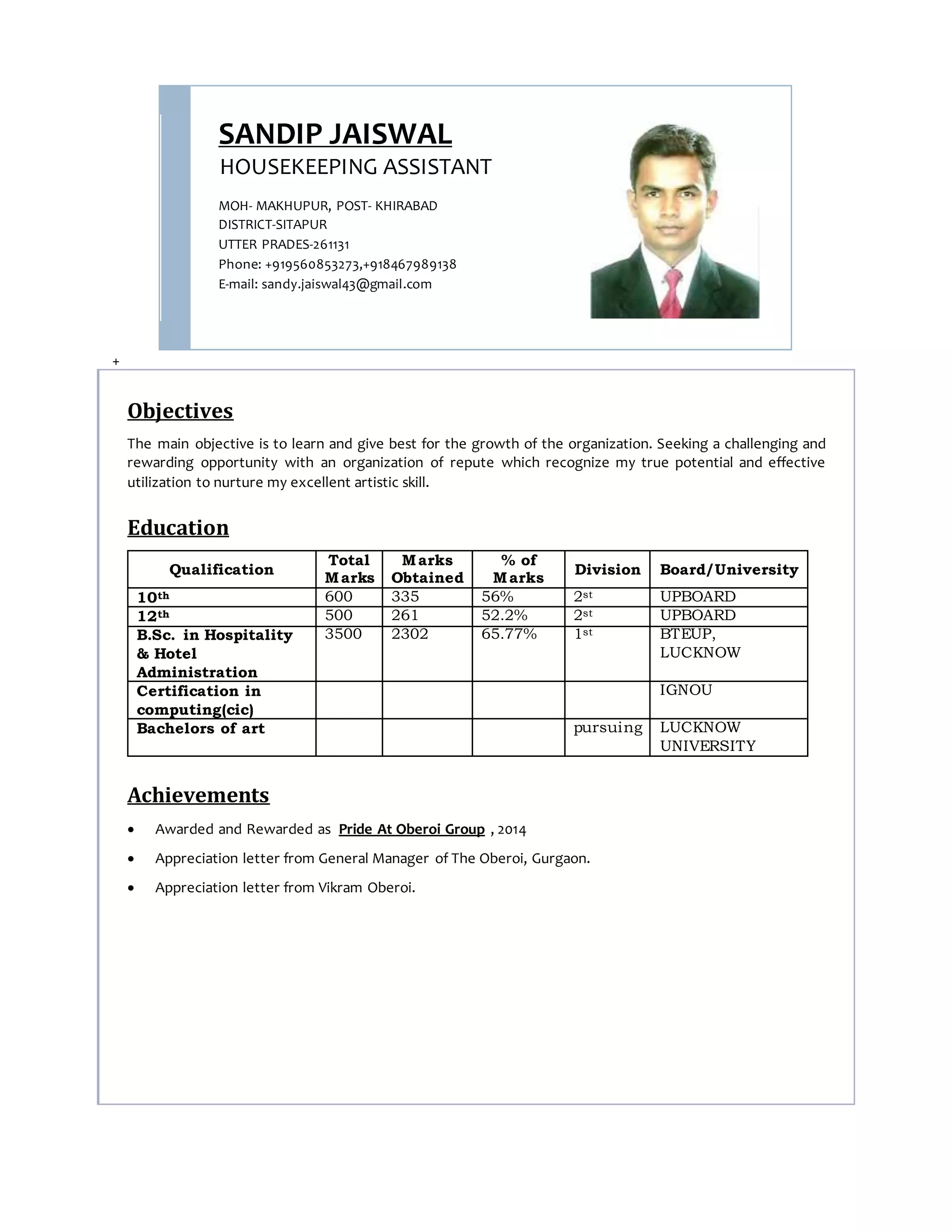 Sandeep resume 2015 copy | DOCX | Home Appliances | Home & Garden