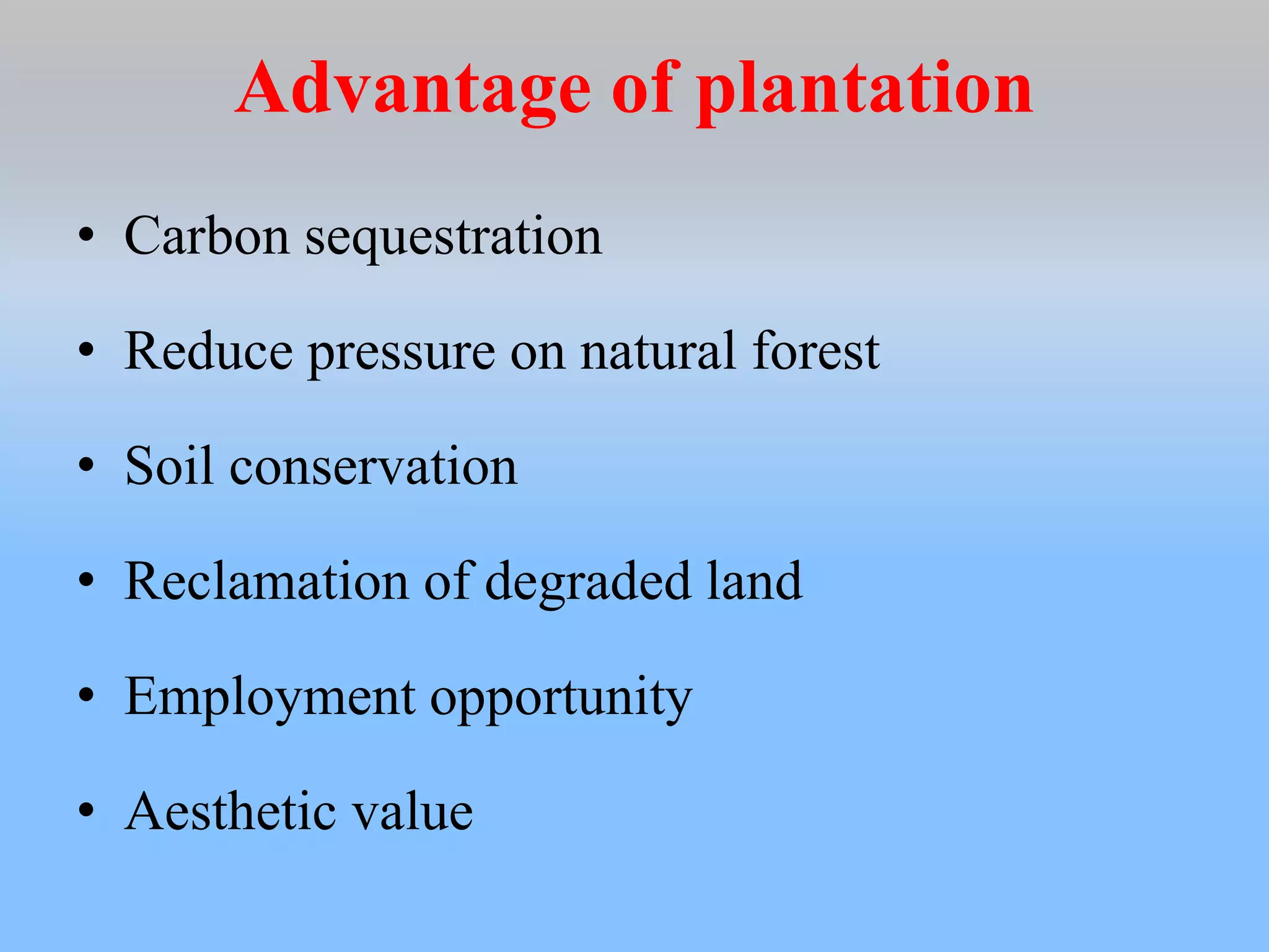 Carbon sequestration potential of forestry plantation. | PPTX