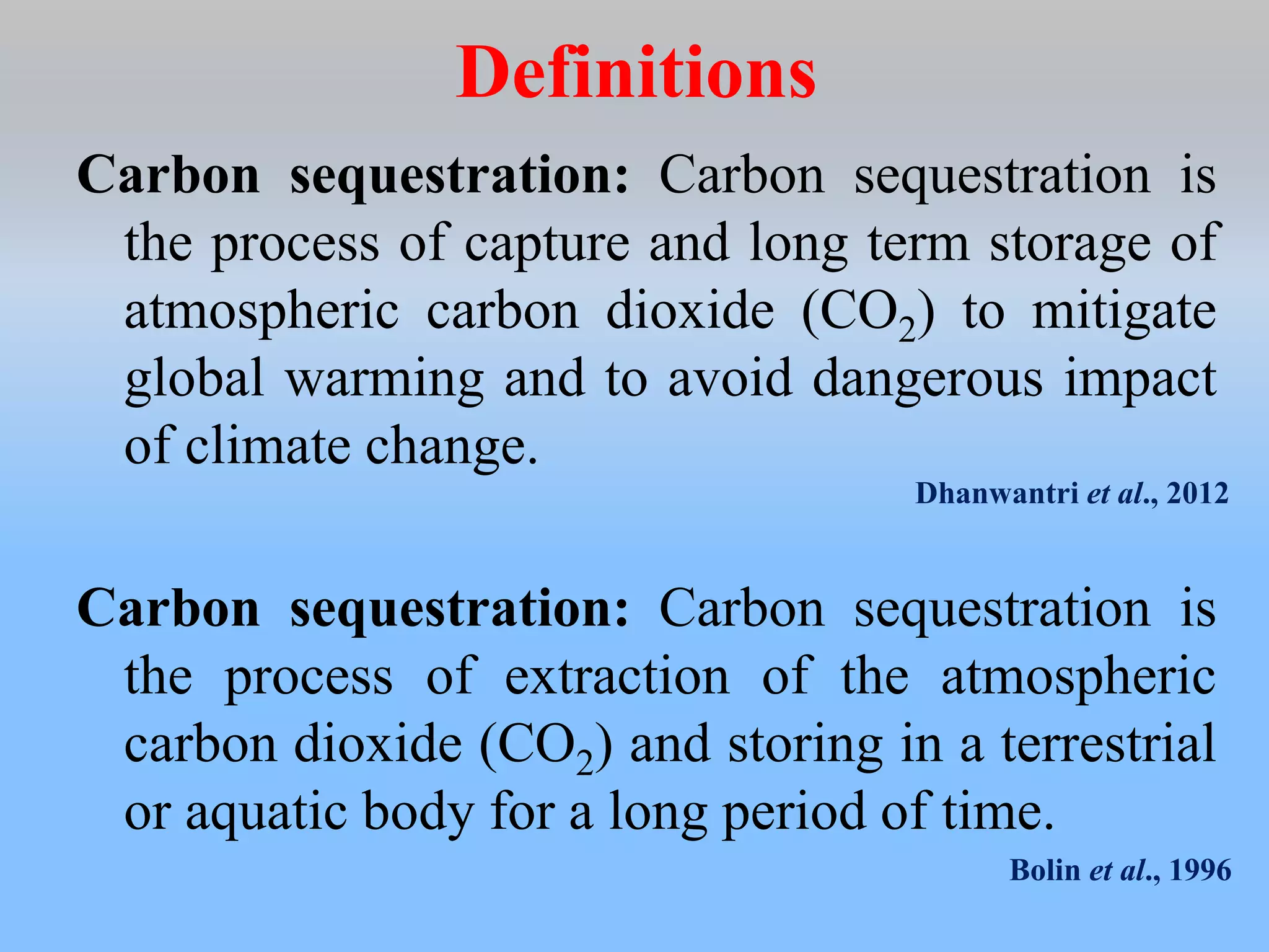 Carbon sequestration potential of forestry plantation. | PPTX