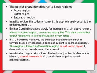 BJT Input and Output Characteristics in Common-Base Configuration | PPTX