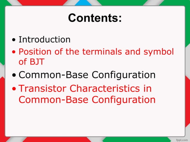BJT Input and Output Characteristics in Common-Base Configuration | PPTX