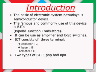 BJT Input and Output Characteristics in Common-Base Configuration | PPTX