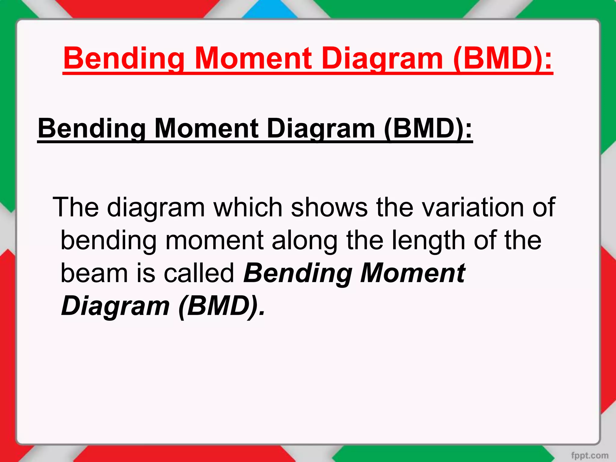 Bending Moment Diagrams (BMD) & it's application | PPTX