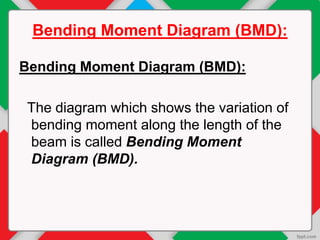 Bending Moment Diagrams (BMD) & it's application | PPTX