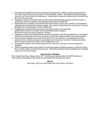 Sanders qe pkg eng resume | DOCX