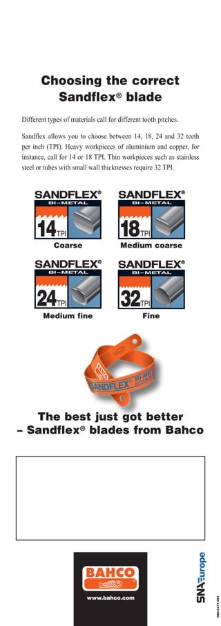 Bahco Sandflex blades | PDF